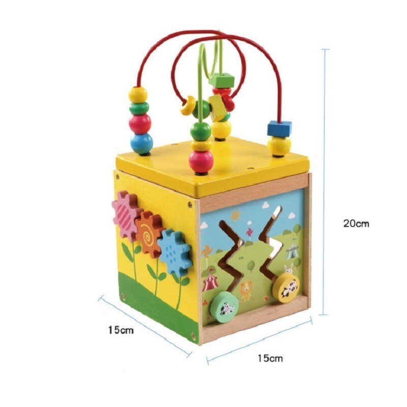 Wooden Activity Cube Toys with Bead Maze Shape Sor... – Grandado
