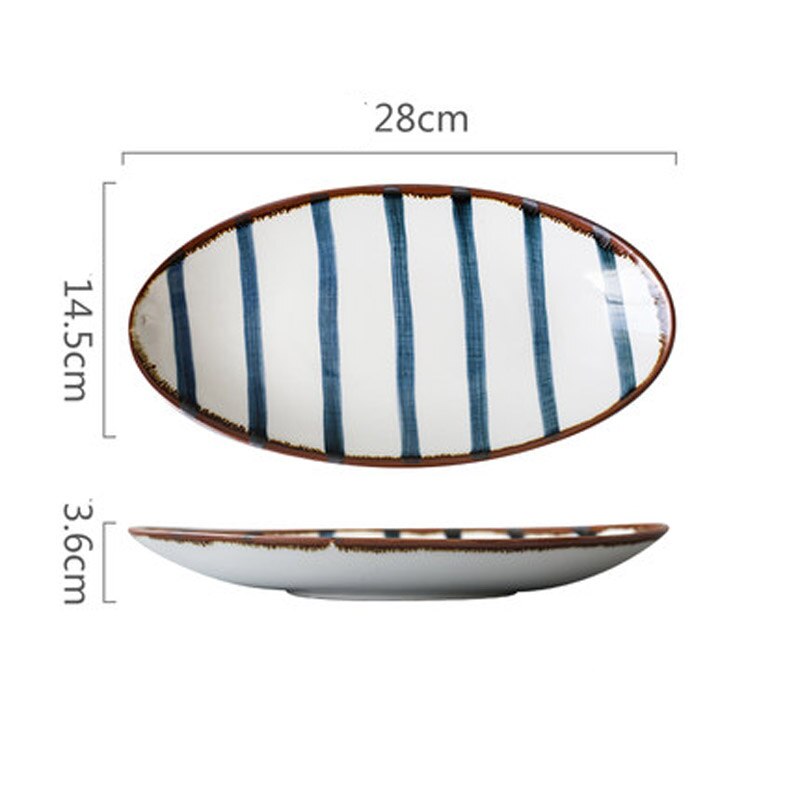 FANCITYJapanese Sushi Plate Oval Fish Plate Dish P... – Vicedeal