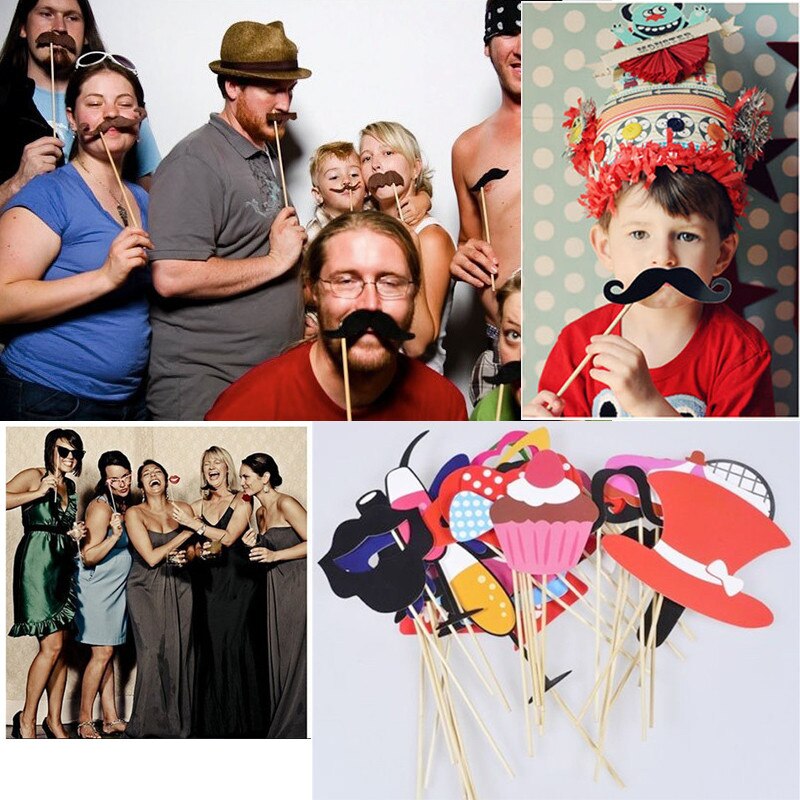 31 stks/set Wedding Photo Booth Props Party Decora... – Vicedeal