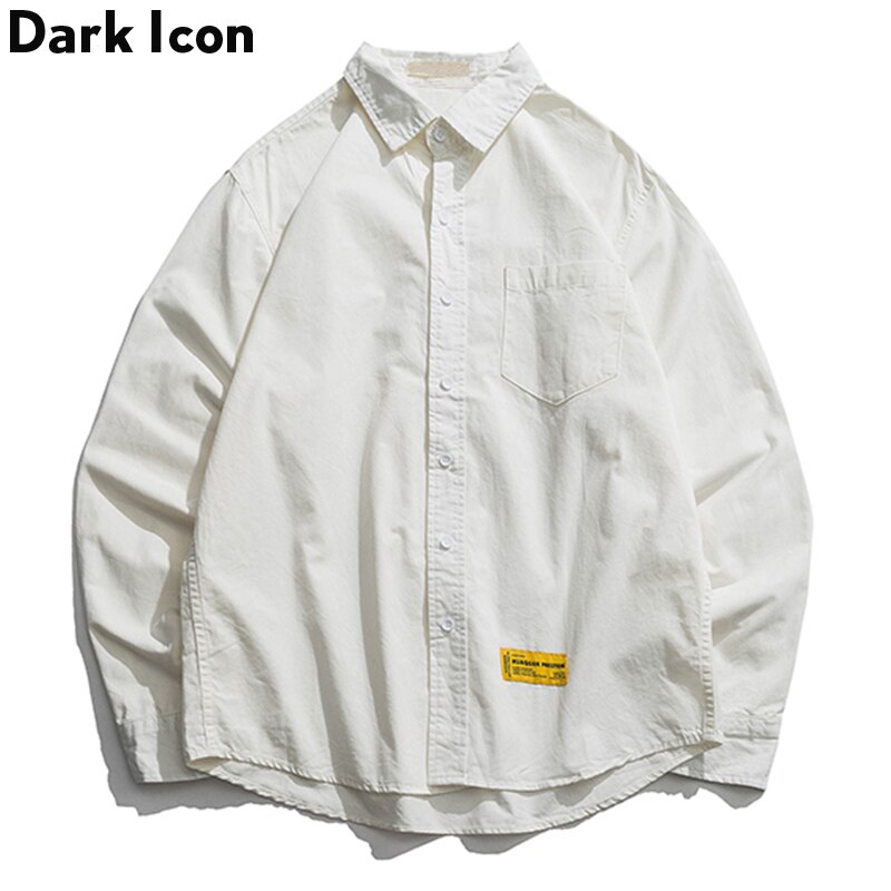 Effen Kleur Lange Mouwen Mannen Turn-Down Kraag Vo... – Grandado