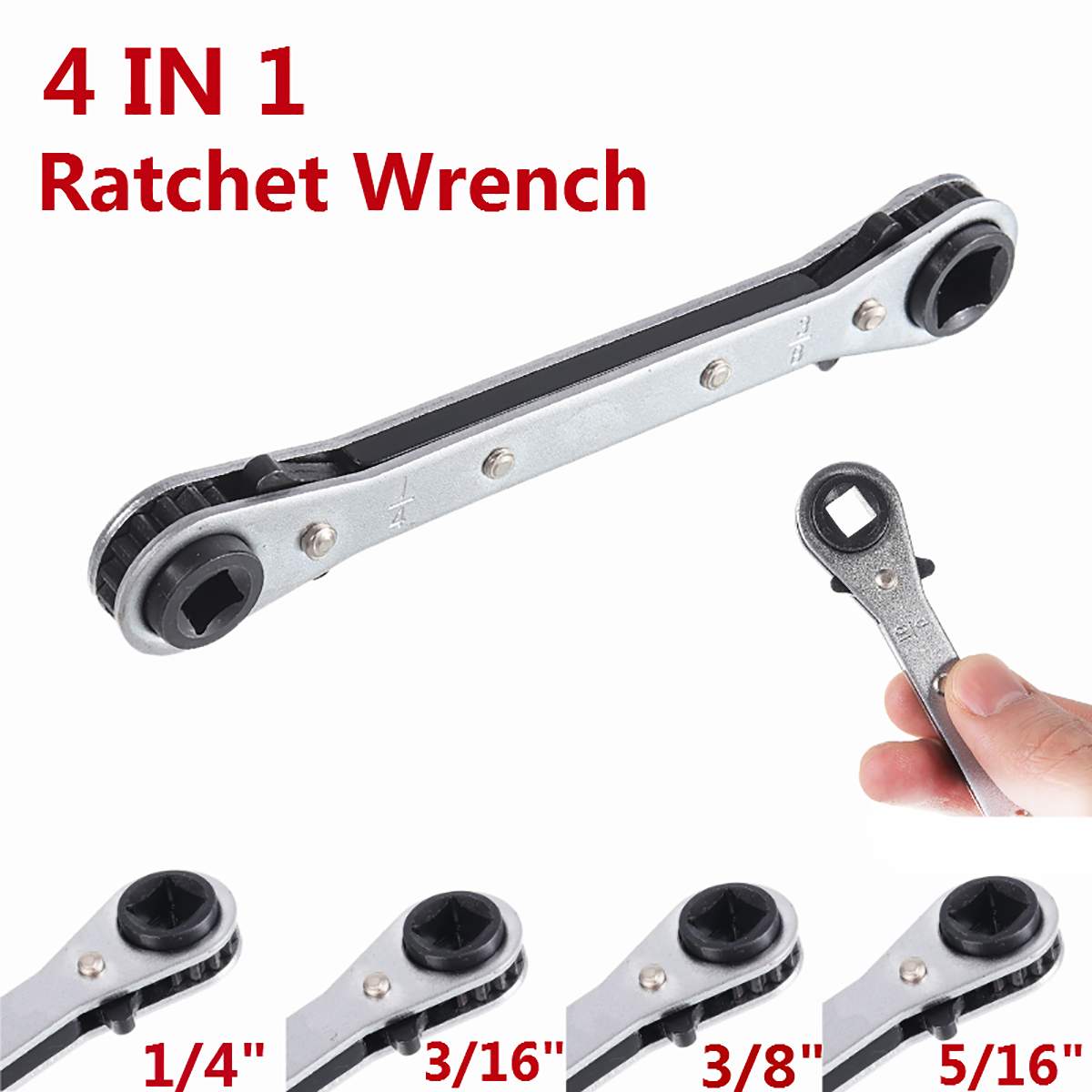 3/16 1/4 3/8 5/16 Elbow Ratchet Manual 4 In 1 Wren... – Grandado