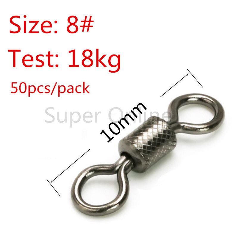 50pcs/lot 1/3/8# Fishing Fishhooks Ball Bearing Fi... – Grandado