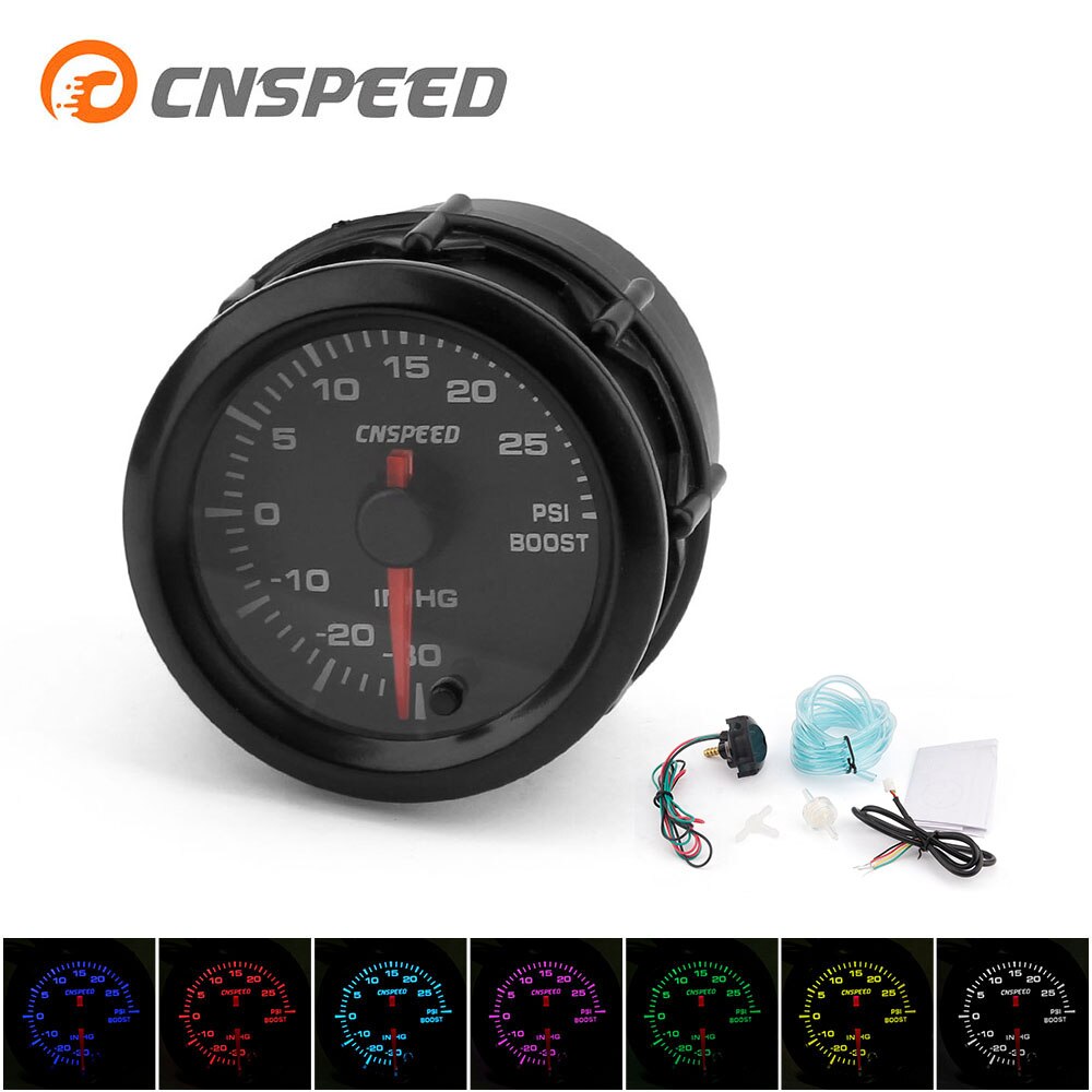 CNSPEED 52mm Car 12V Turbo Boost Gauge -30~30 PSI ... – Vicedeal