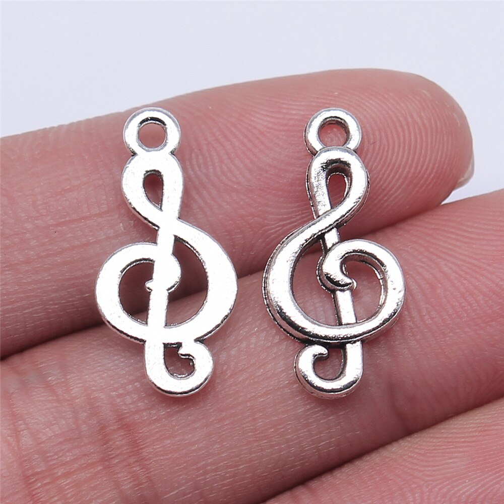 20pcs Charms Musical Note Antique Silver Color Mus... – Grandado