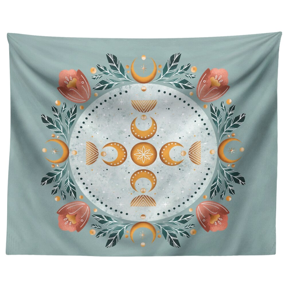 Moon Phase Flowers Tapestry Wall Hanging Moon Flow... – Vicedeal