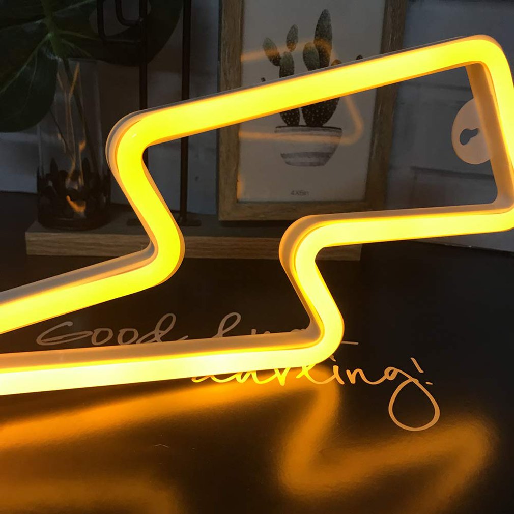 LED Neon Sign Lightning Shaped USB Battery Operate... – Vicedeal