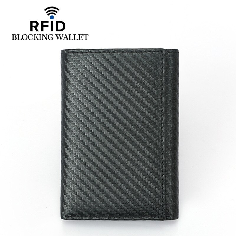 Carbon fiber large-capacity RFID men's wallet tri-... – Grandado