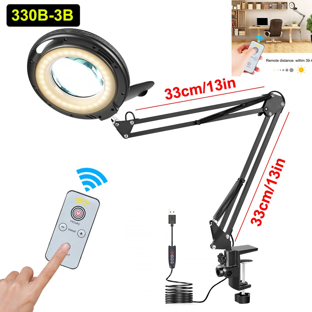 NEWACALOX Table Lamp USB 5X Magnifier Wireless Rem... – Grandado