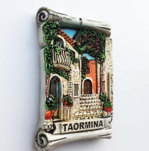 Italy Sicily Taormina Street View Fridge Magnet To... – Grandado