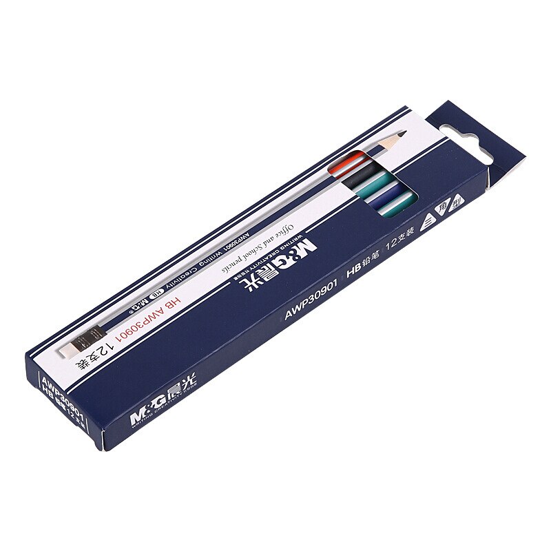 12pc pre-skjerpet trekantet hb tre blyant med visk... – Grandado