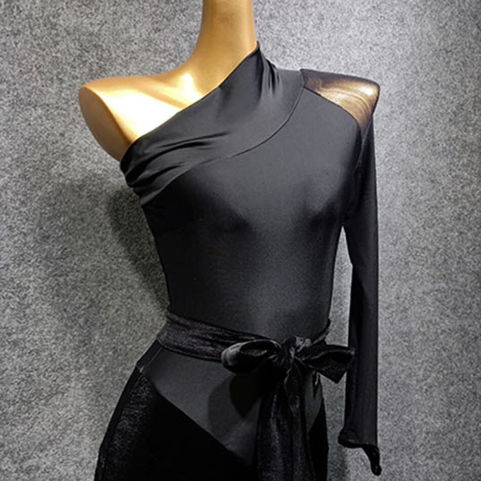 One Side Sleeve and Shoulder Latin Dance Dress Dan... – Grandado