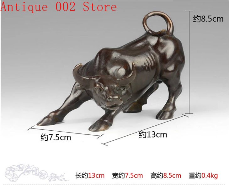 Big Wall Street Bronze Fierce Bull OX Statue decor... – Grandado