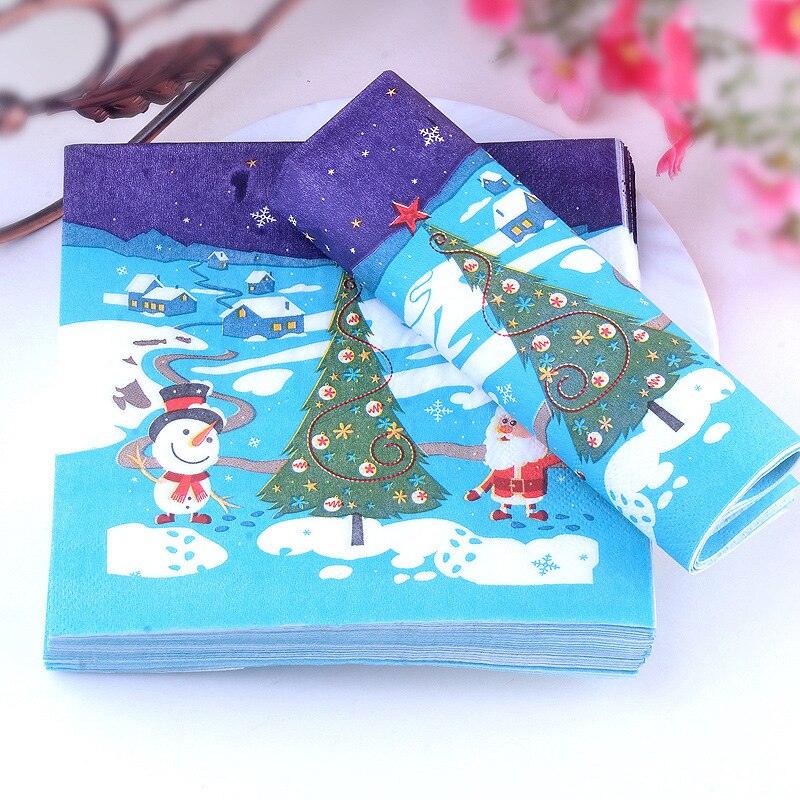 20pcs Christmas Pattern Printed Napkins Christmas ... – Vicedeal