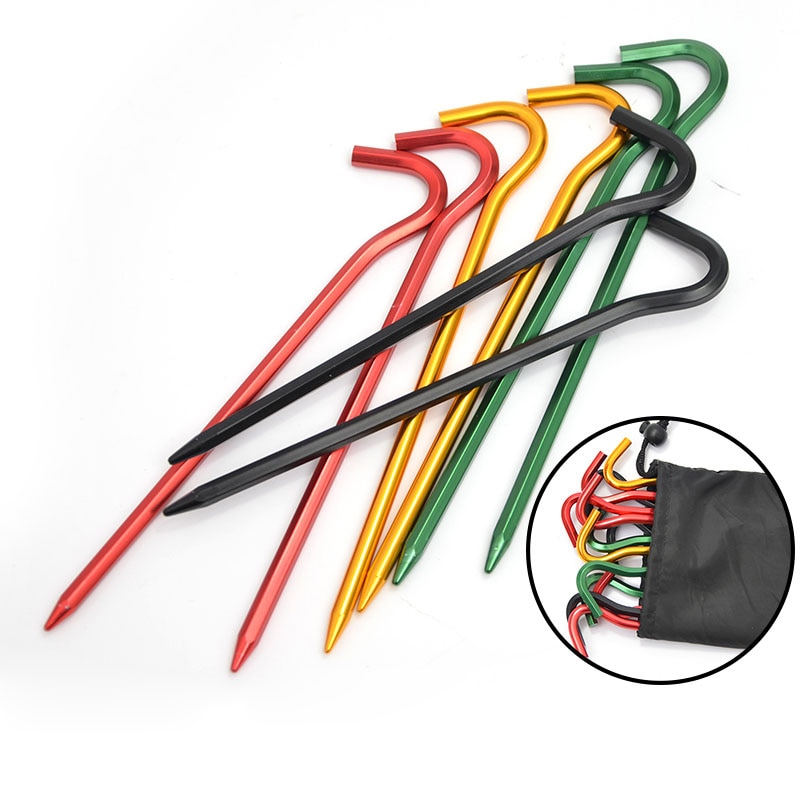10 Pcs18cm Tent Peg Stake Pin Nail Tent Pegs Alumi... – Grandado