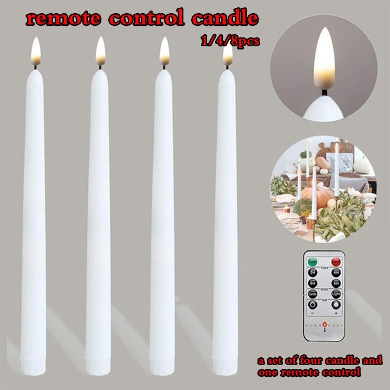 8/4/1 PCS 28CM Flameless Taper Candles Battery Pow... – Vicedeal