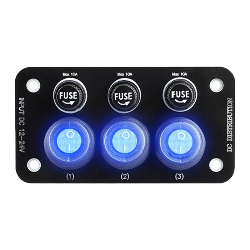 3 Gang Switch Panel Met 10A Zekering Combinatie To... – Vicedeal