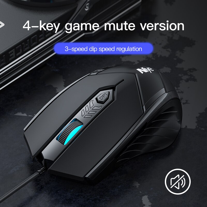 Ergonomische Wired Gaming Muis 6 Knop Mute Ademhal... – Vicedeal