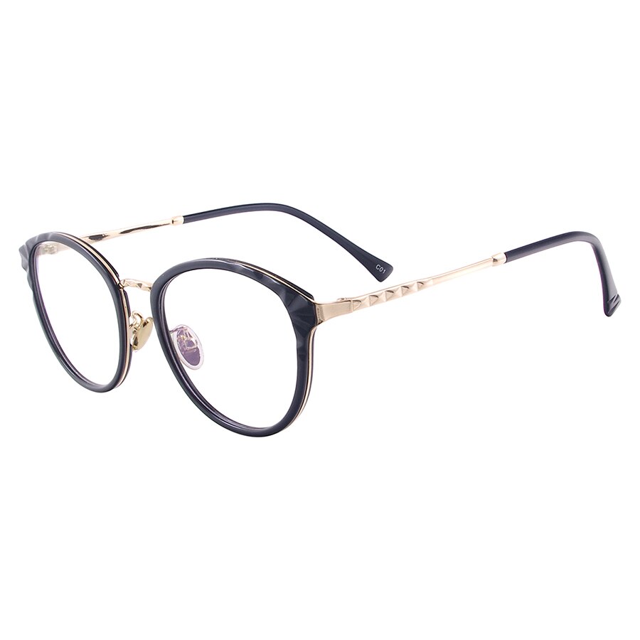 Women Metal Plastic Eyeglasses Round Vintage Glass... – Vicedeal