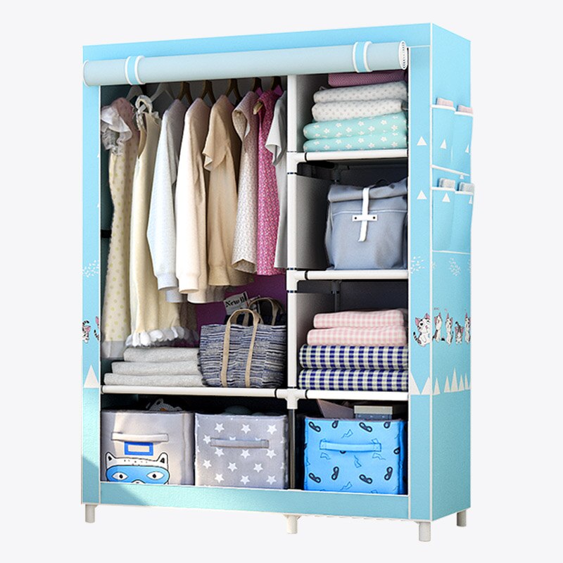 Cloth Oxford cloth wardrobe double-layer wardrobe ... – Vicedeal