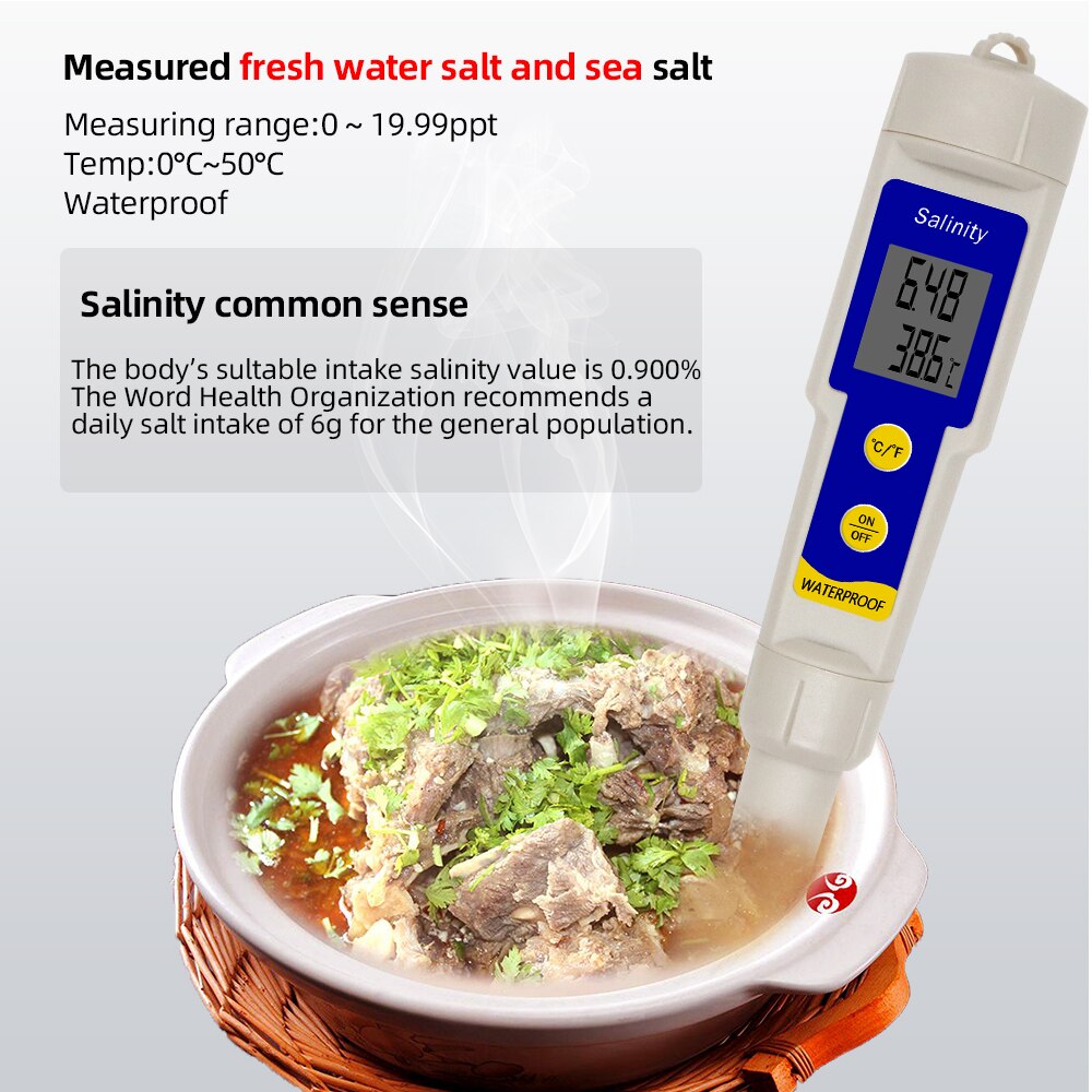 Digital Salinity Tester Salt Meter 2 in1 Temp Sali... – Vicedeal