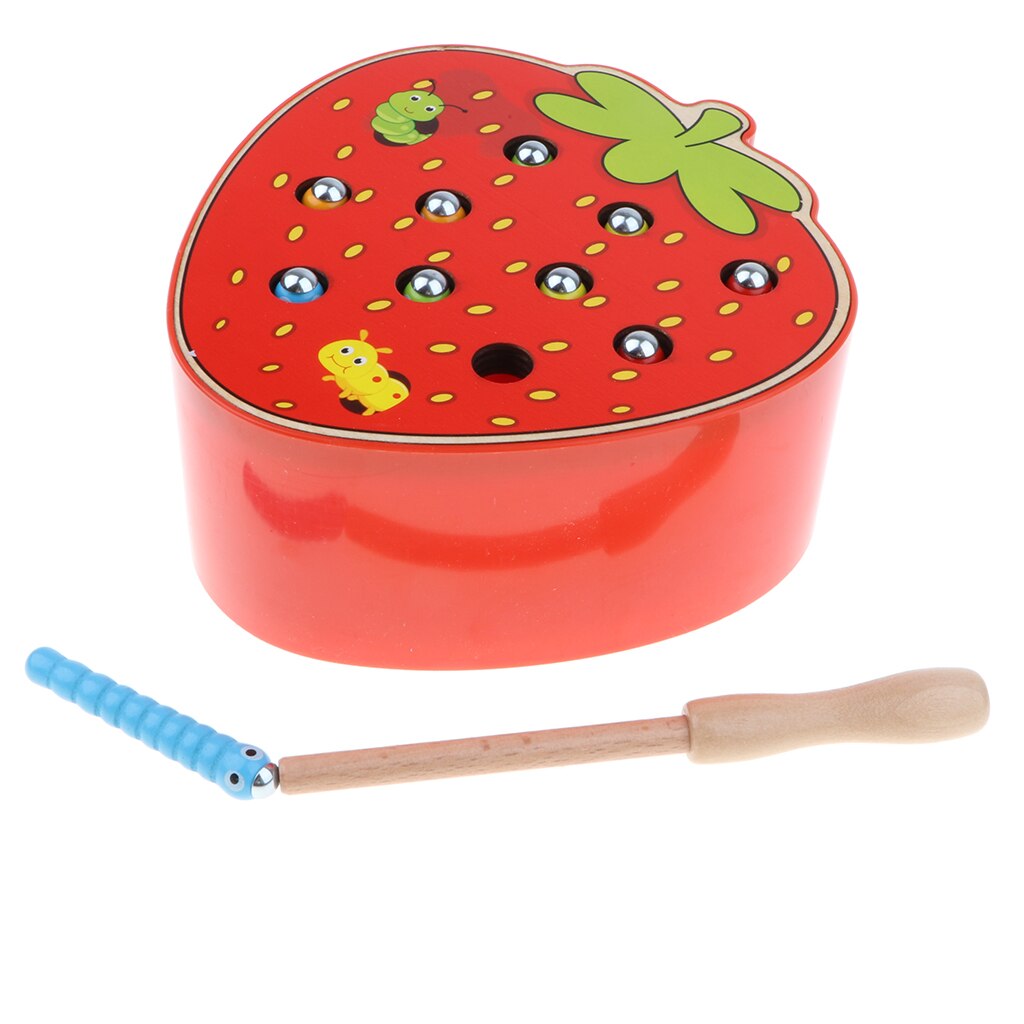 Wooden Strawberry Magnetic Bug Catching Game Educa... – Vicedeal