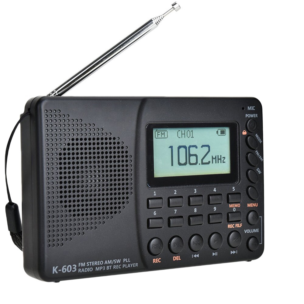 Jinserta fm/am/sw radio flerbånds bærbar radiomott... – Grandado
