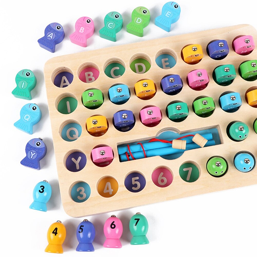 Kids Wooden Magnetic Number Letter Fishing Game In... – Vicedeal