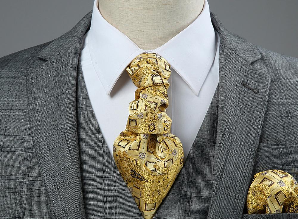 HISDERN Wedding Cravat Pre-tied Ascot Tie and Pock... – Grandado
