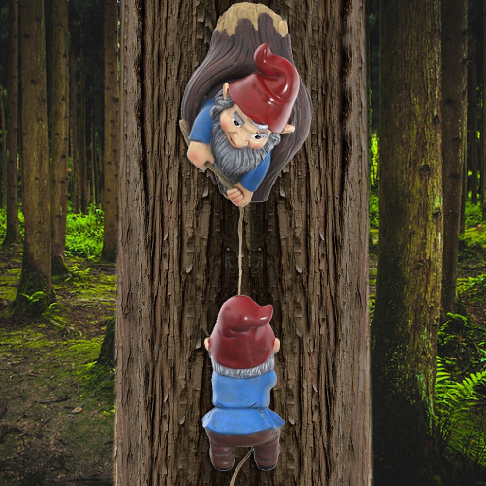 Fun Tree Climbing Garden Gnome Ornaments Tree Hugg... – Grandado
