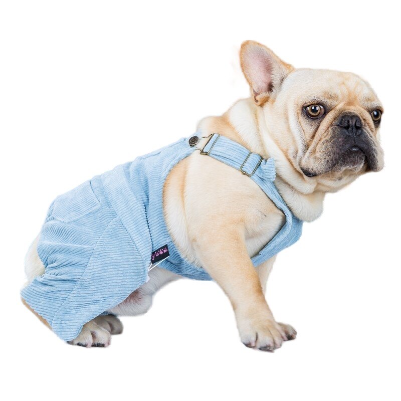 French Bulldog Clothes Corduroy Jumpsuit Overalls ... – Grandado
