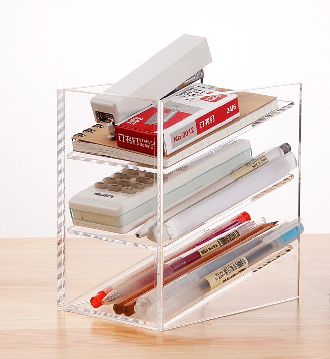 acrylic pen holder pencil holder desk organizer of... – Grandado