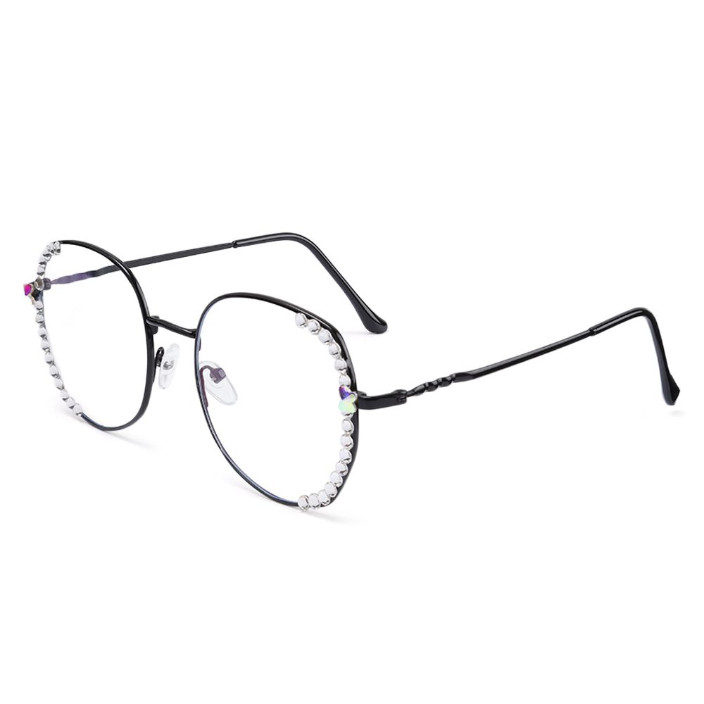 Qutzzmnd Rhinestone Anti-blue Light Glasses Vintag... – Vicedeal