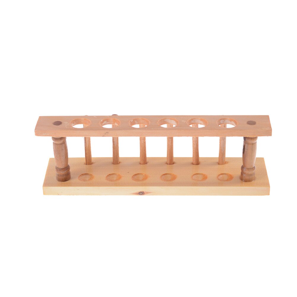 6 Holes and 6 Pins Wooden Test Tube Rack Holder Su... – Vicedeal