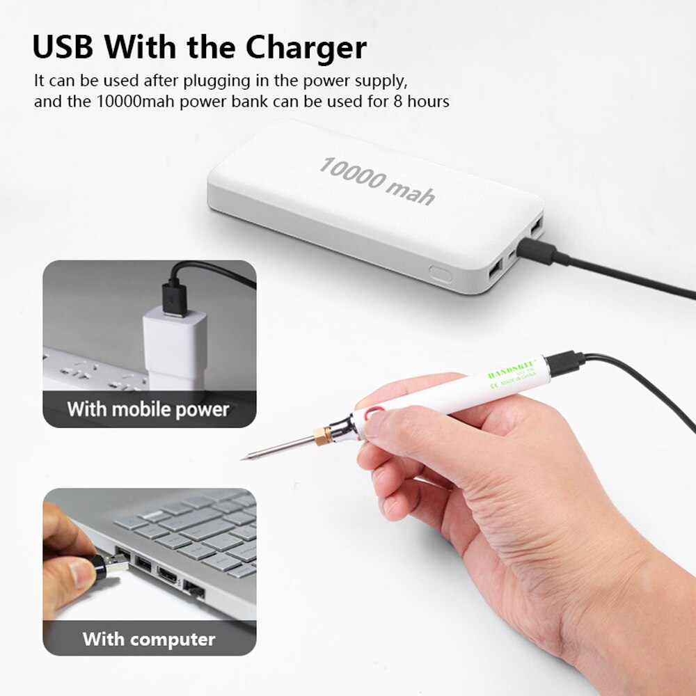HANDSKIT USB Charging Soldering Iron 5V 8W Adjusta... – Grandado