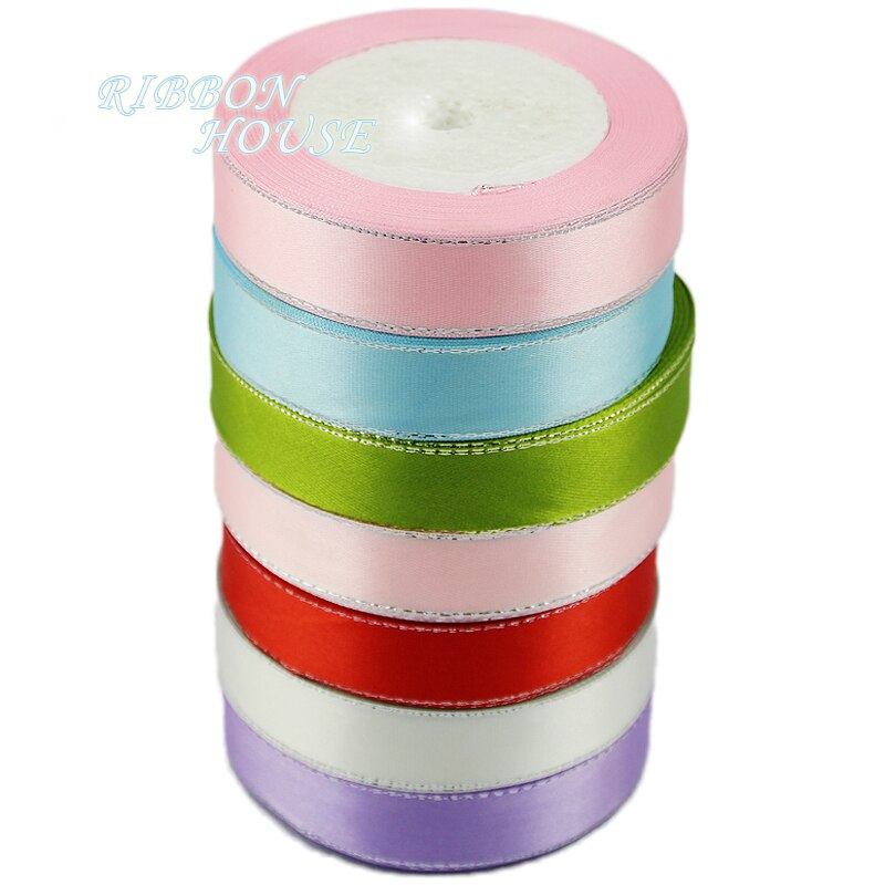 (25 yards/lot) 20mm Silver Edge satin ribbon packa... – Vicedeal