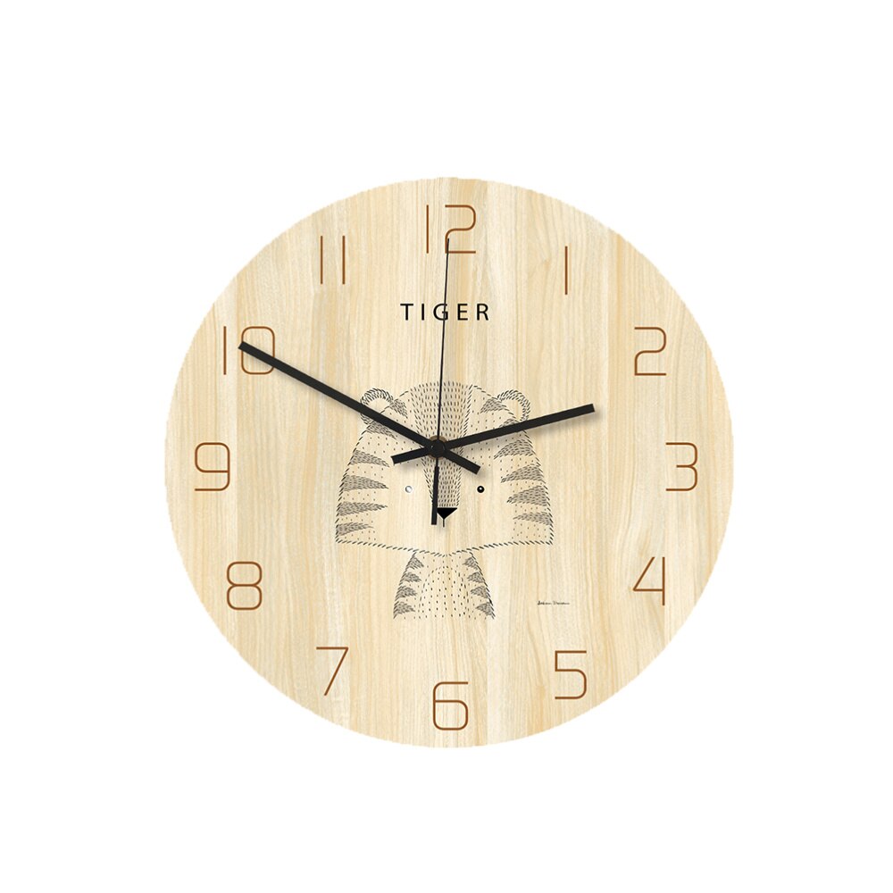 1PC Hanging Clock Cartoon Tiger Printed Background... – Grandado
