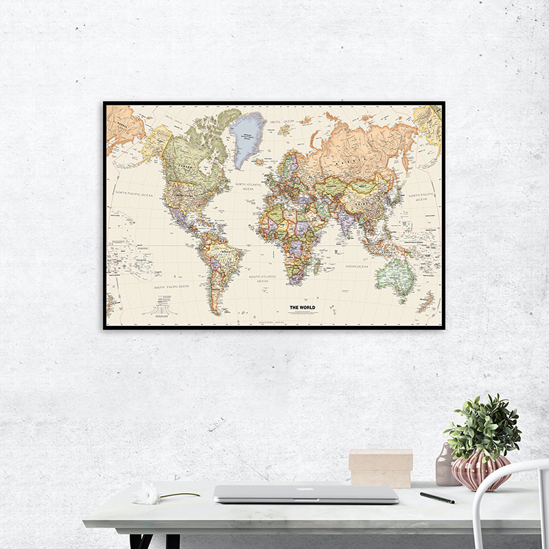 70*50cm The World Map Vintage Canvas Painting Wall... – Vicedeal