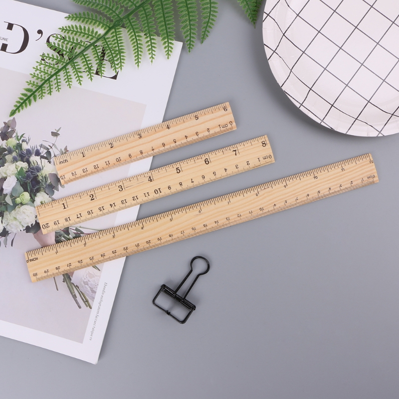 15cm /20cm/ 30cm Wooden Ruler Double Sided Student... – Grandado
