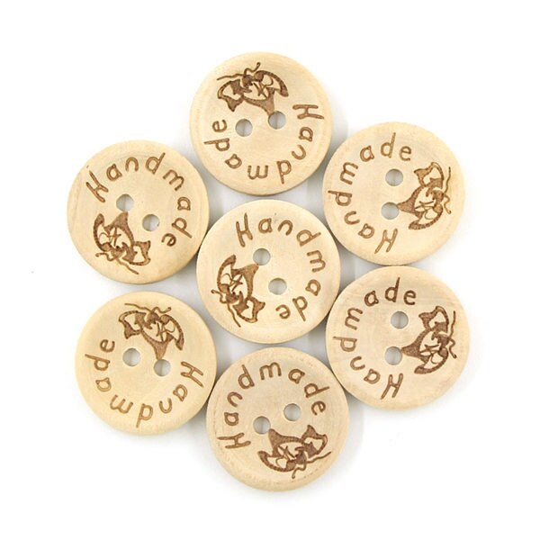 50Pcs Handmade Wooden Buttons 2 Holes Round Sewing... – Vicedeal