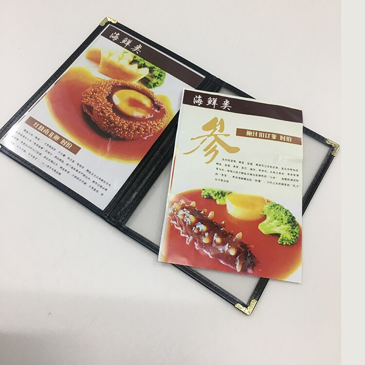 A5 2 sheets 4 pgaes plastic menu cover, presentati... – Grandado