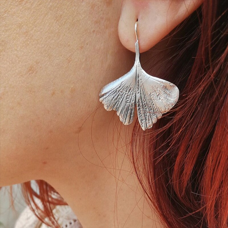 Bohemian Retro Leaves Ginkgo Leaf Pendant Earrings... – Vicedeal