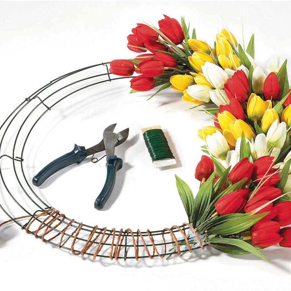 Floral Hoop Wreath Geometric Wire Round Shape Hoop... – Grandado