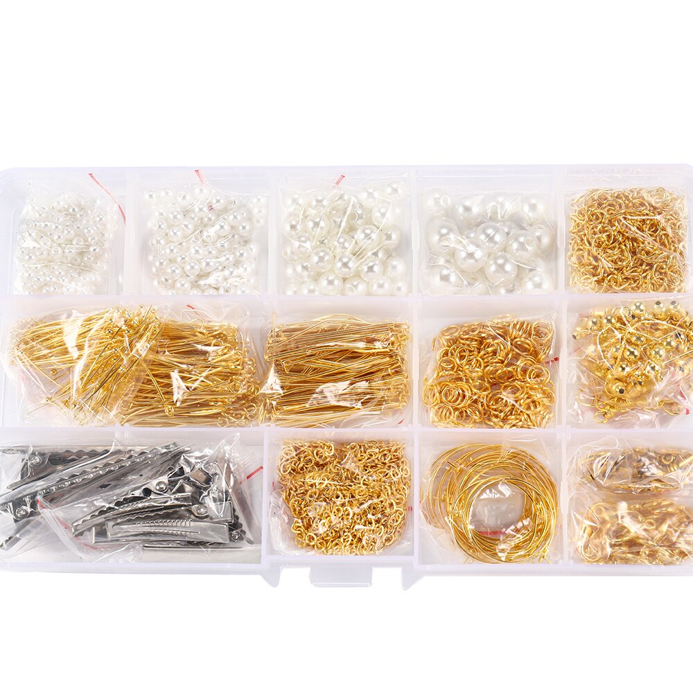 1200pcs pearl bead Jewelry Making Supplies Kit pop... – Grandado