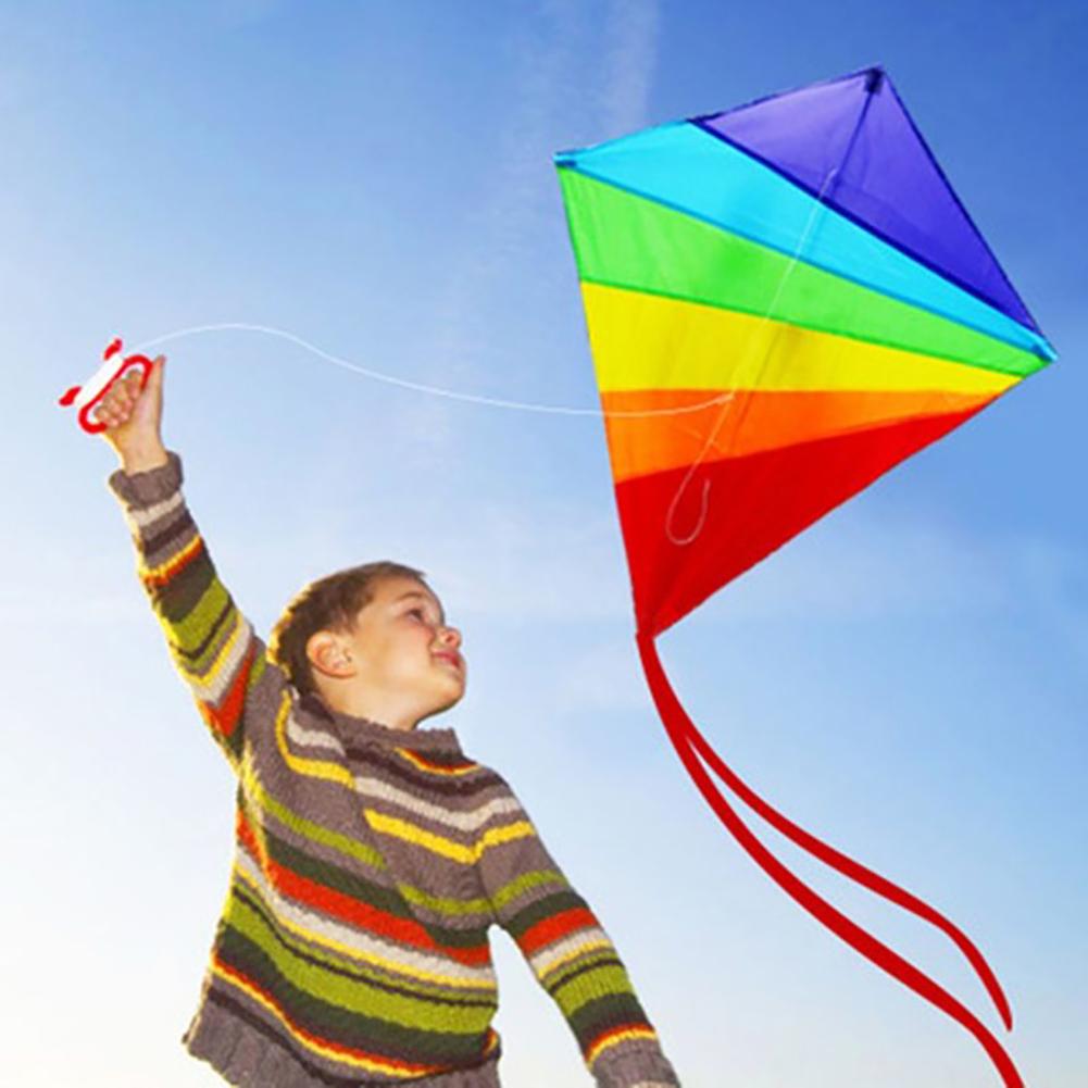 Colorful Rainbow Kite Long Tail Nylon Outdoor Kite... – Grandado