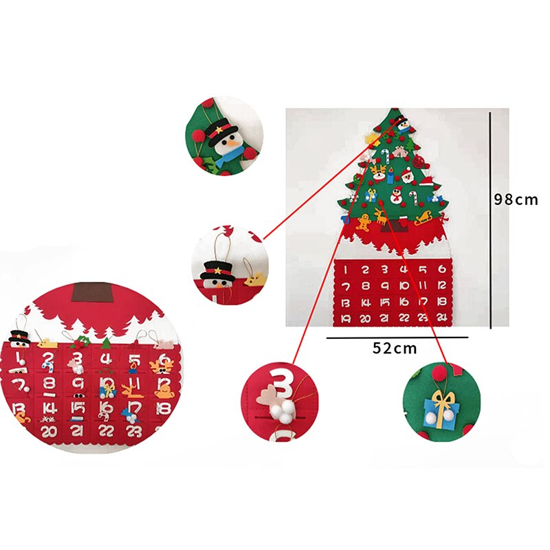 Christmas Calendar Santa Claus Snowman Xmas Advent... – Grandado