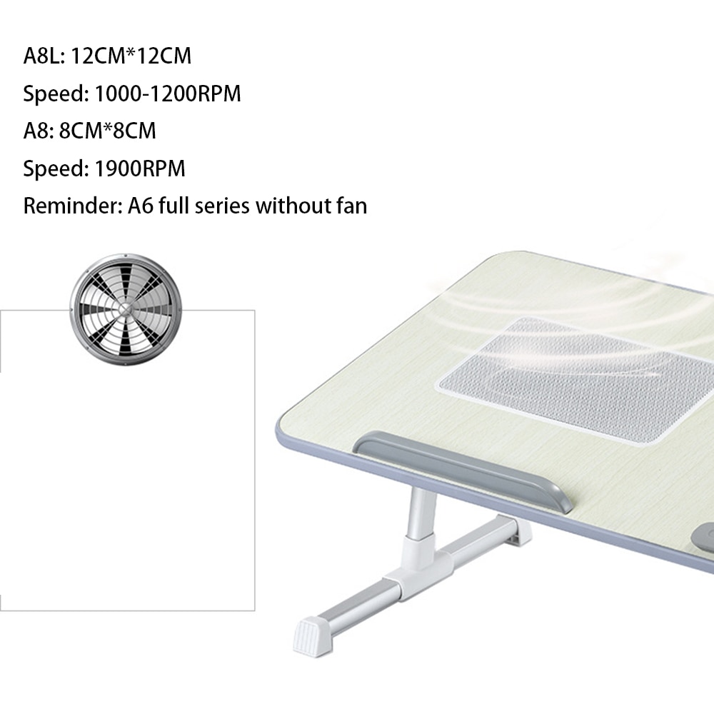 Laptop Table Simple Computer Desk with Fan for Bed... – Grandado