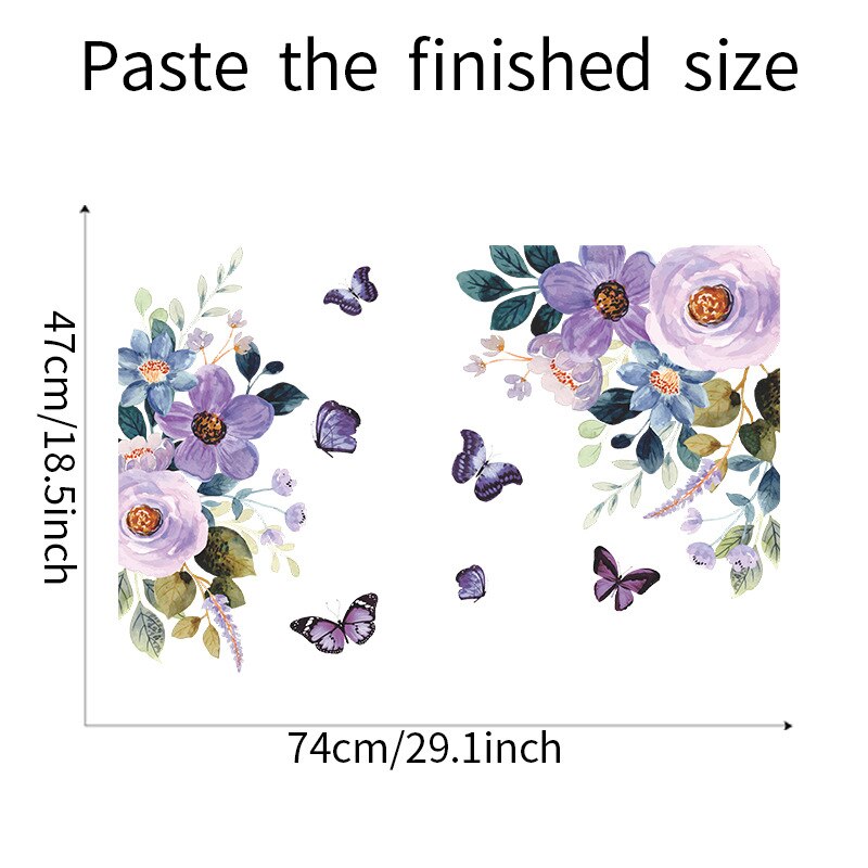 Color Lead Purple Flowers Wall Stickers Living Roo... – Vicedeal