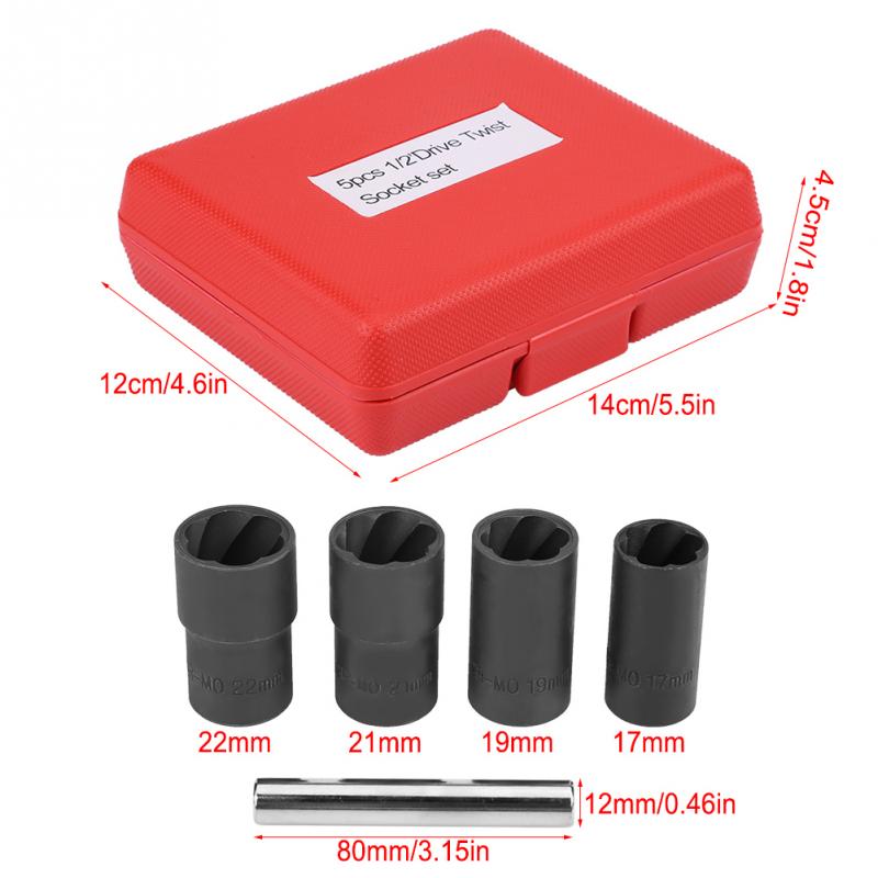 5Pcs Twist Socket Set Locking Wheel Nut Bolt Stud ... – Grandado
