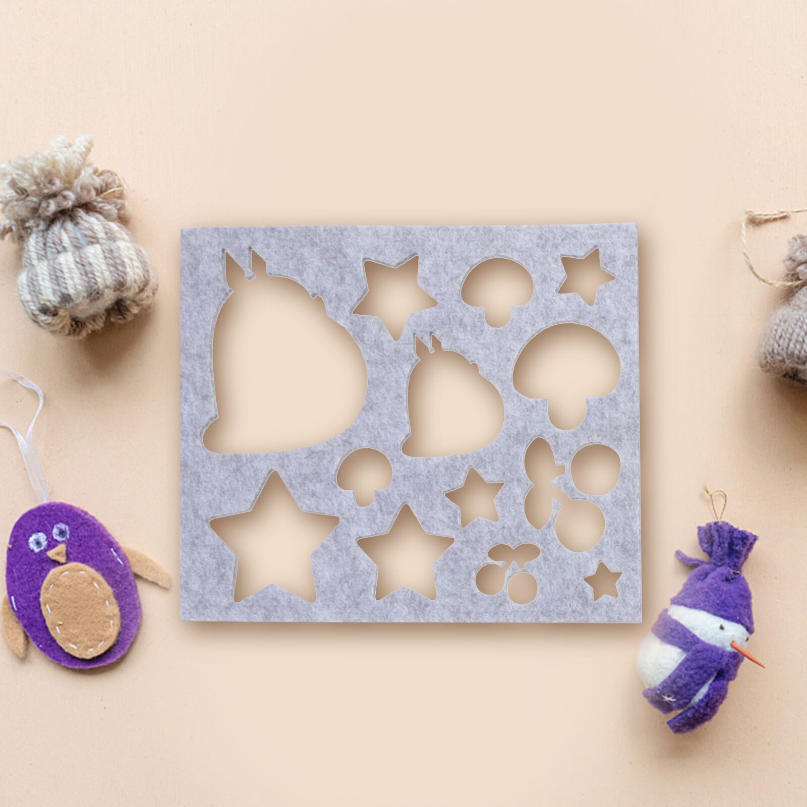 5Pcs Diy Vilten Applique Mold Vilten Stencil Multi... – Grandado