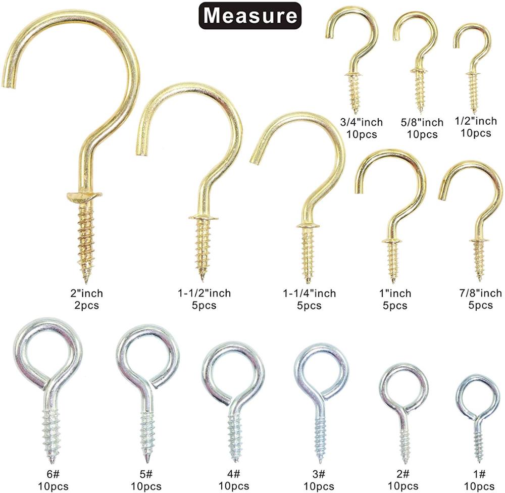 IZTOSS Eye Bolts Screw Hooks and Brass Plated Ceil... – Vicedeal